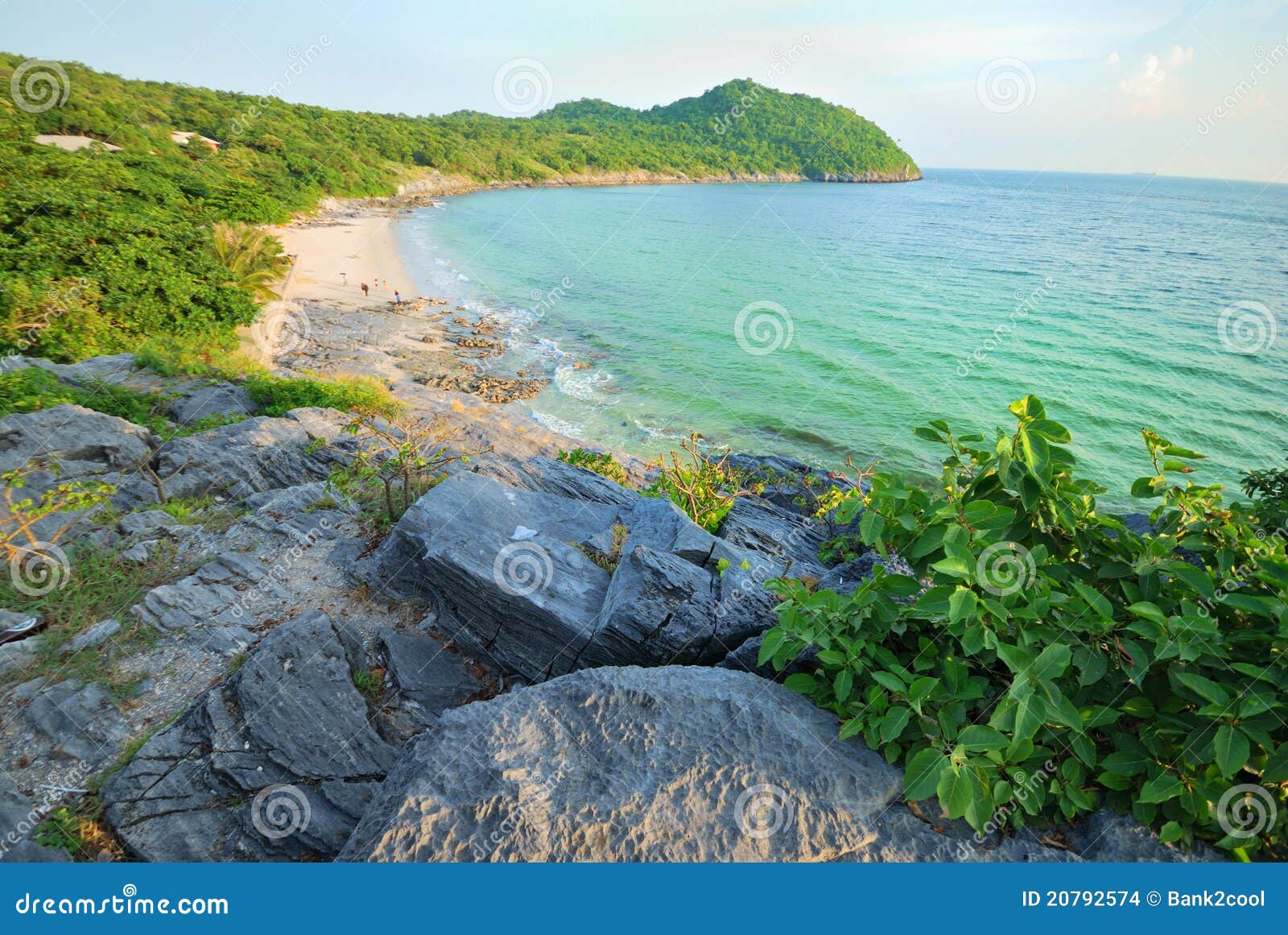 The Beach With Rock Foreground Stock Photo - Image of water, diving ...