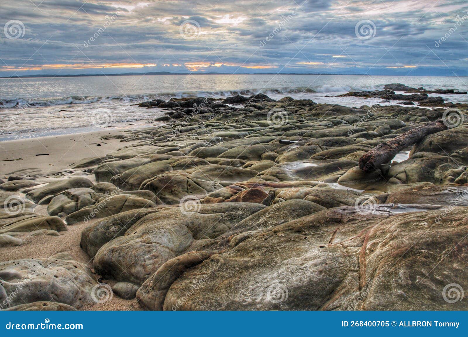 Beach with Rock Landscape on Labuan Beach Stock Image - Image of beach ...