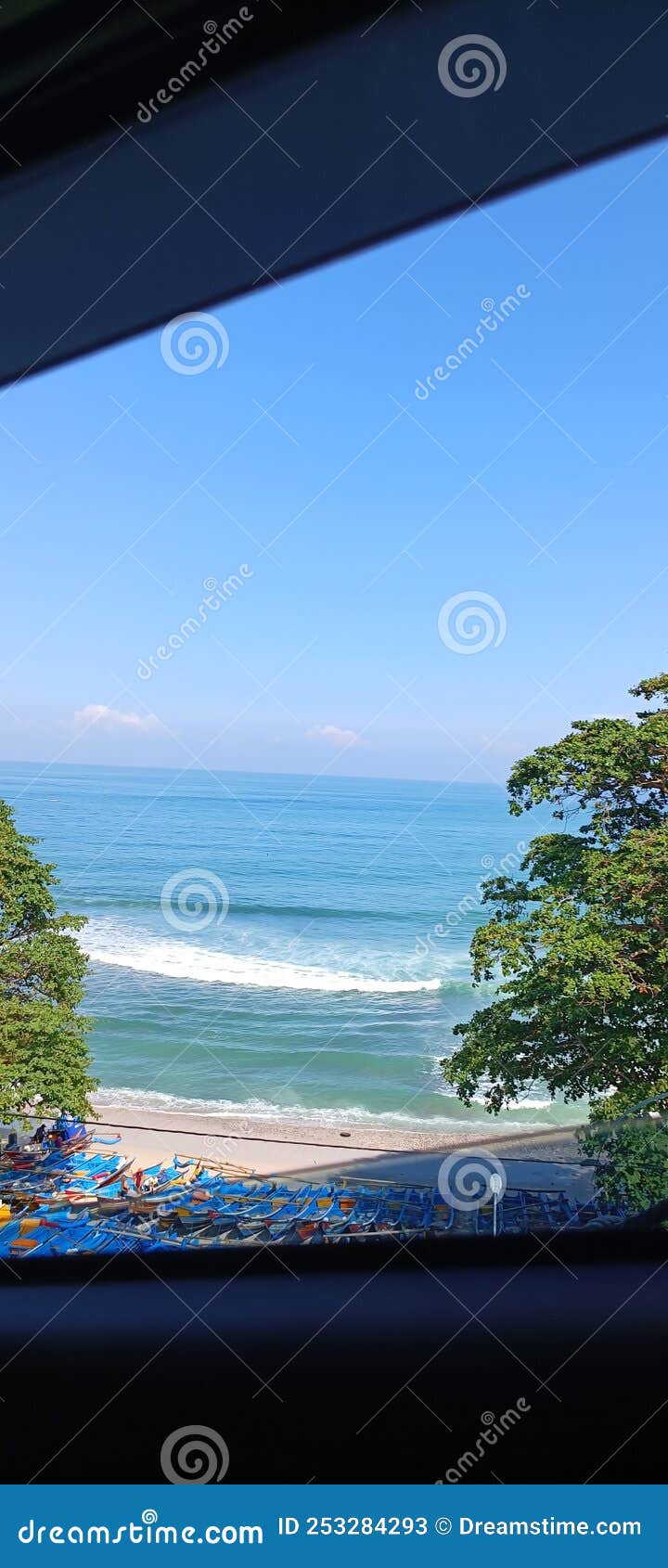 Beach rock at middle java stock image. Image of cove - 253284293