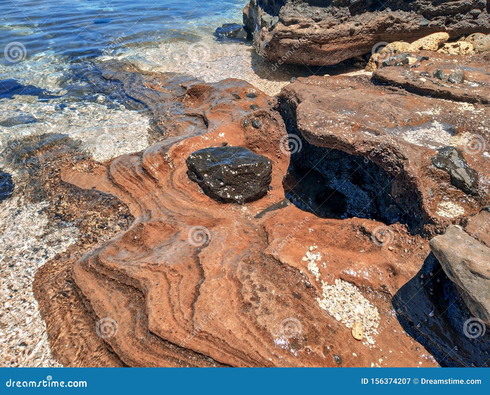 Beach Rocks and Formation Water Stock Image - Image of beach, water ...