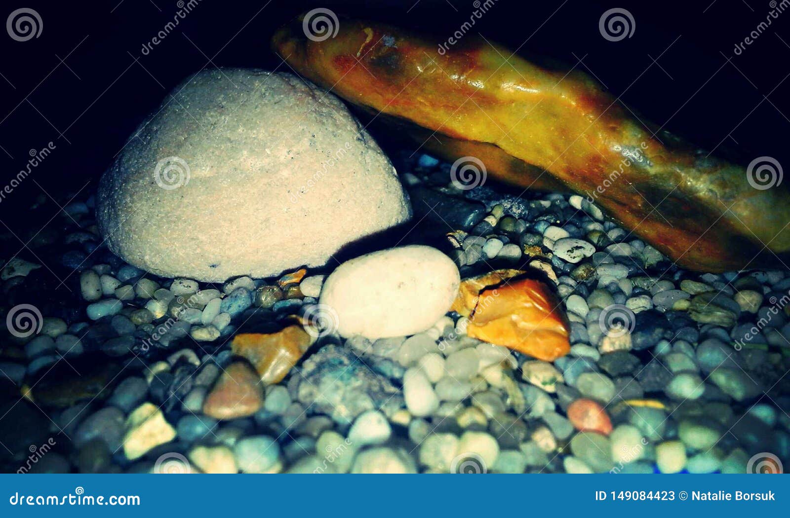 Beach rocks at night stock image. Image of sand, nature - 149084423