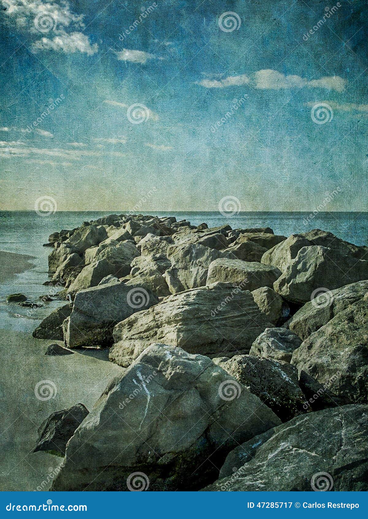 Beach Rocks stock image. Image of horizon, landscape - 47285717