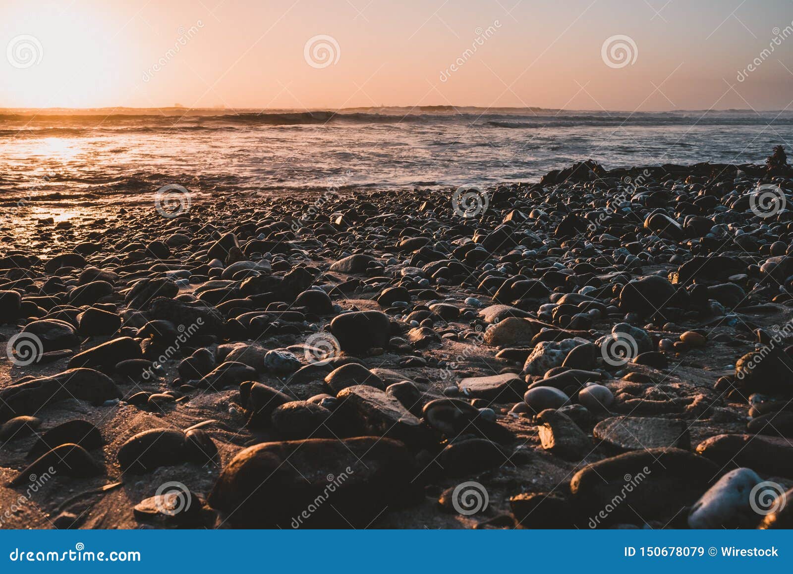 Beach Rocks Washed Up by the Waves of the Ocean Stock Image - Image of ...