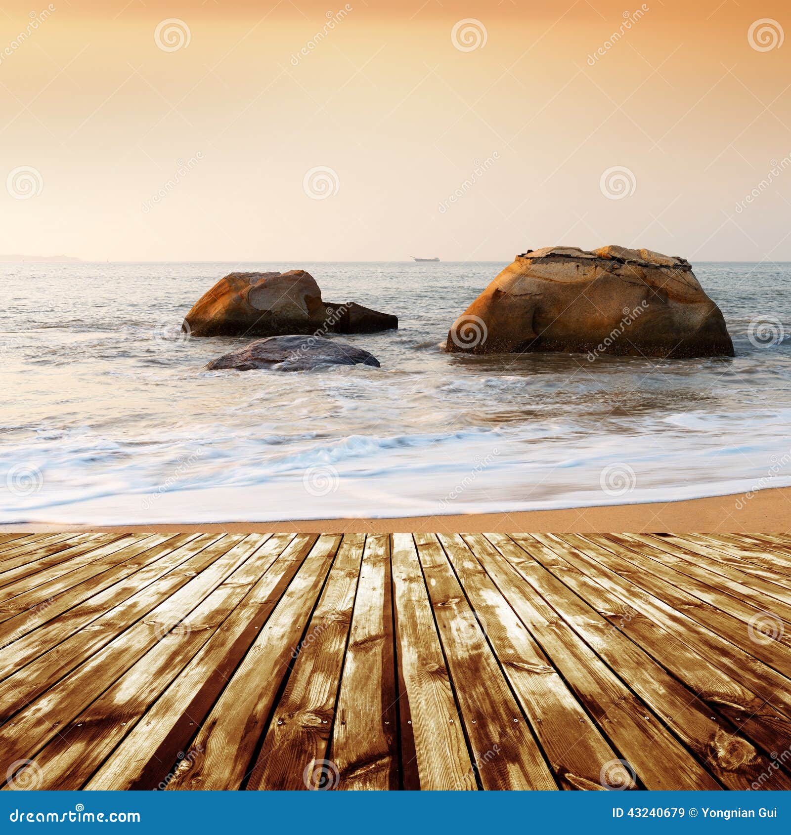 Beach and rocks stock image. Image of scenic, board, sand - 43240679