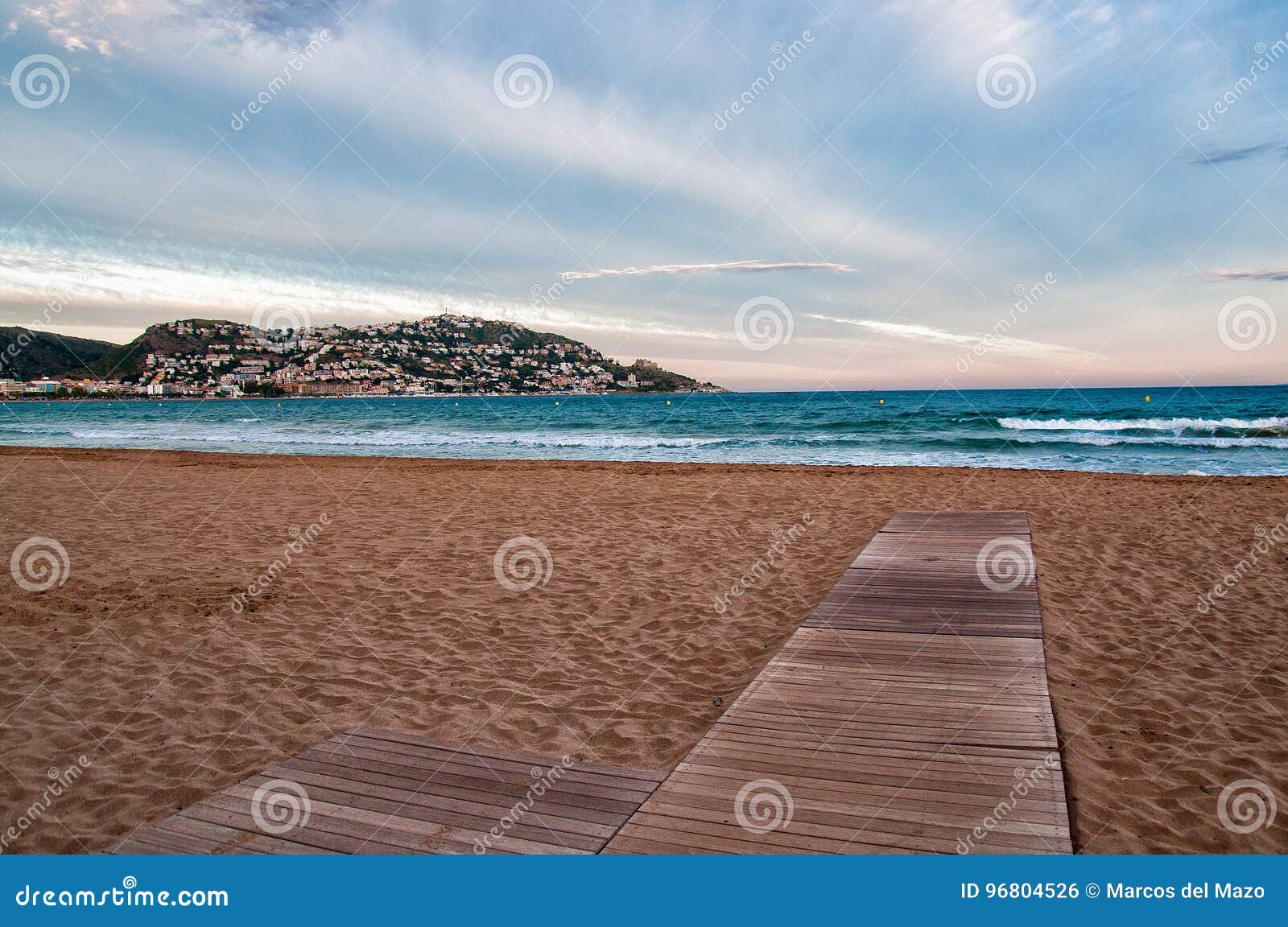 Beach in Roses, Catalonia, Spain Stock Photo - Image of brava, roses ...