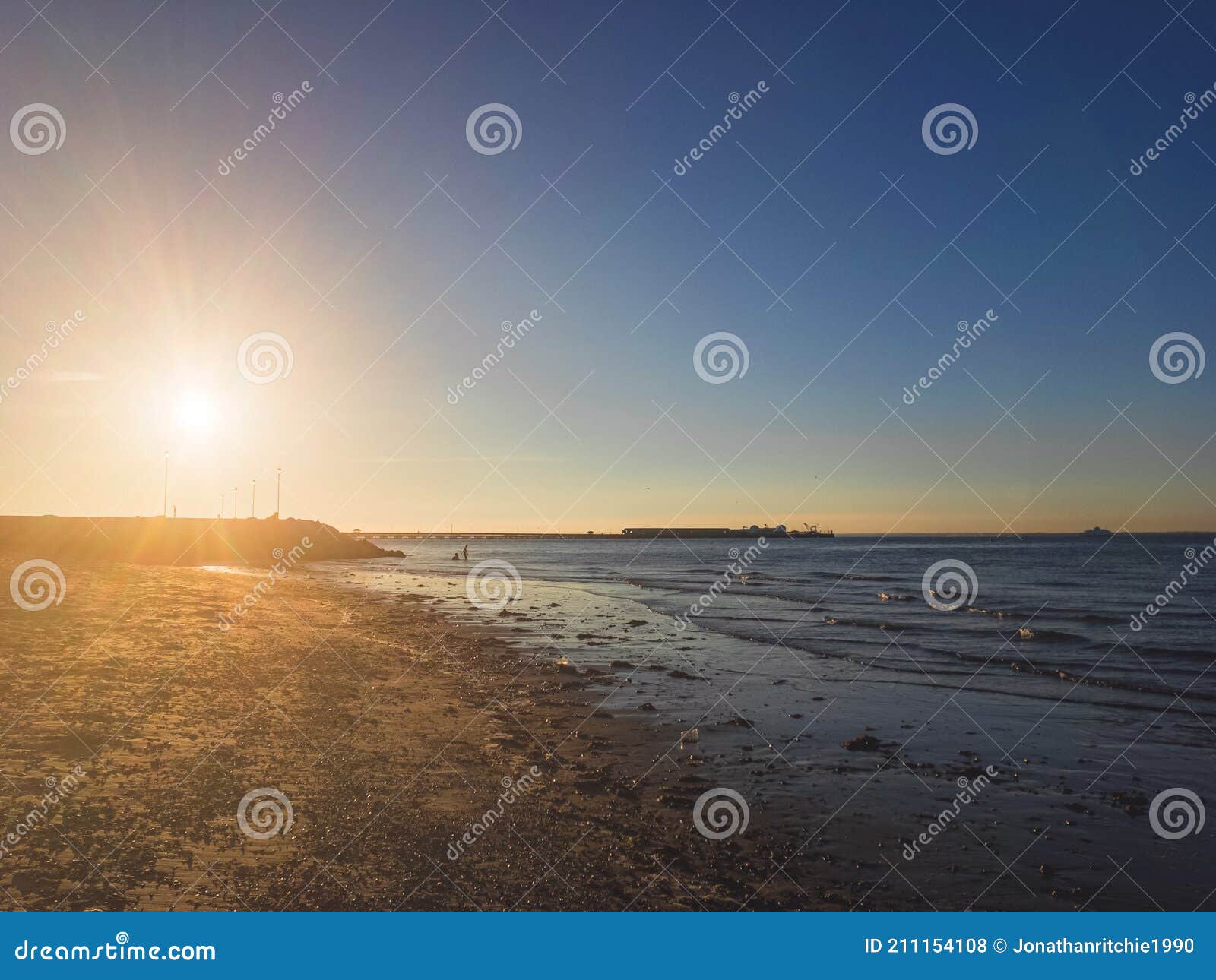 The Beach at Ryde, Isle of Wight at Sunset Stock Photo - Image of wave ...