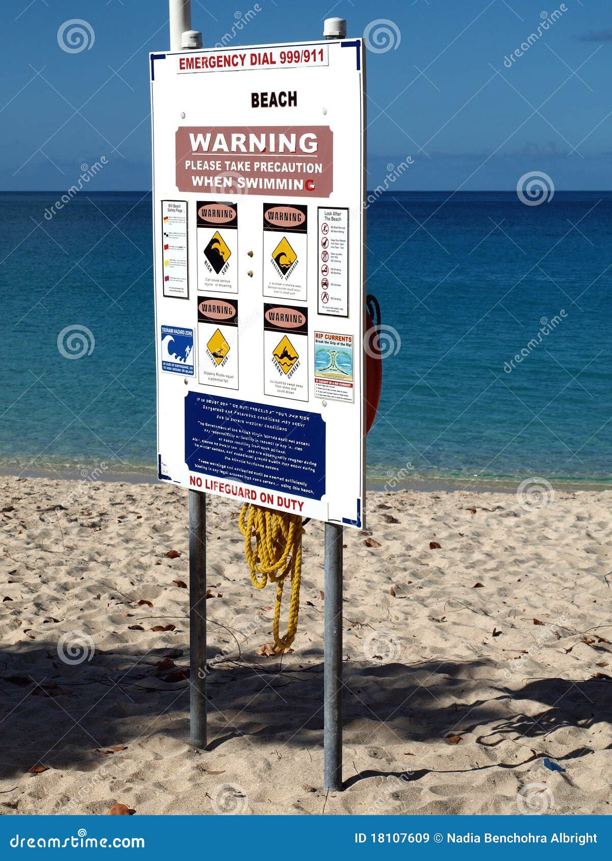 Beach Safety Sign stock image. Image of protection, ocean - 18107609