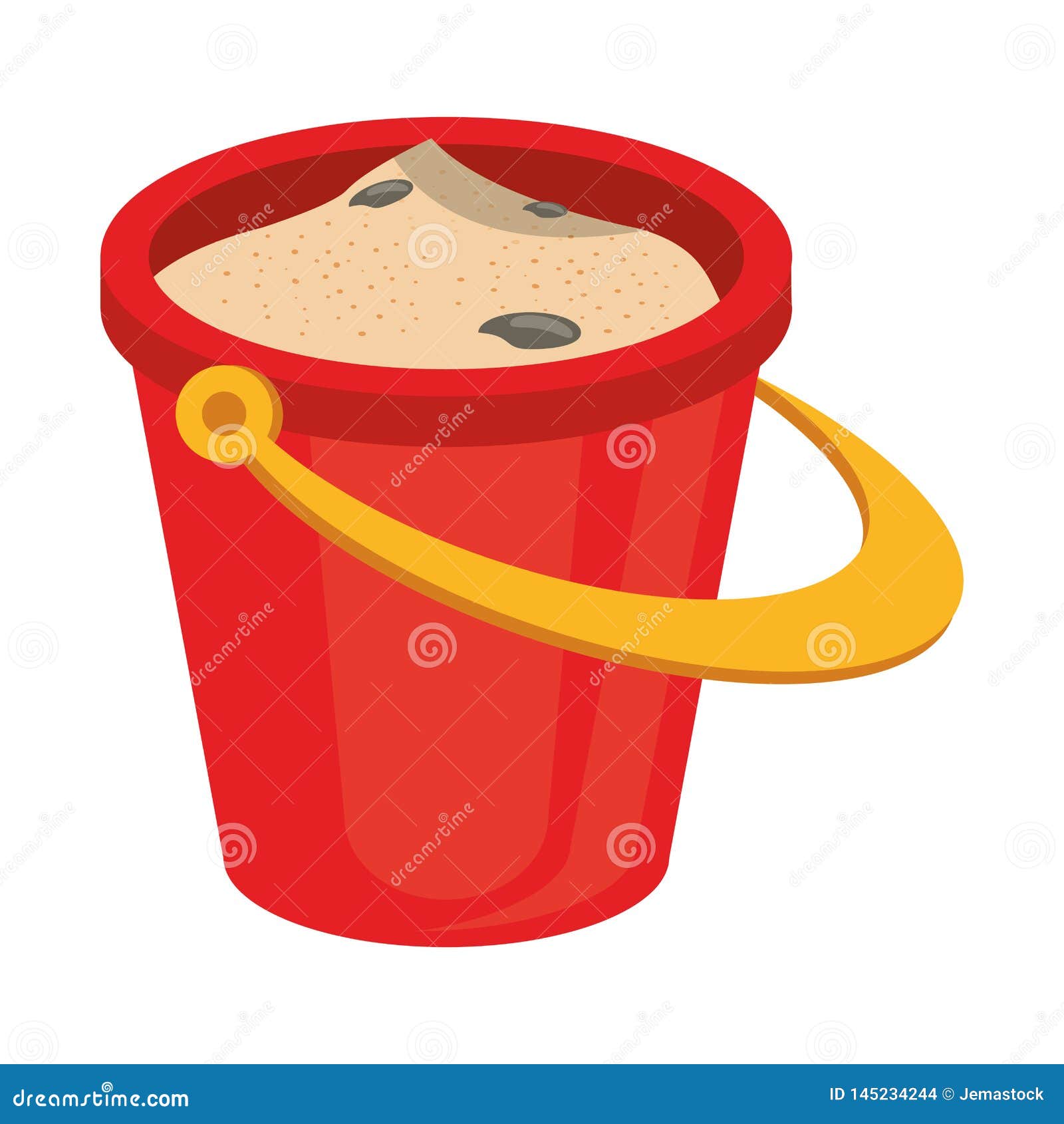 Beach sand bucket isolated stock vector. Illustration of icon - 145234244