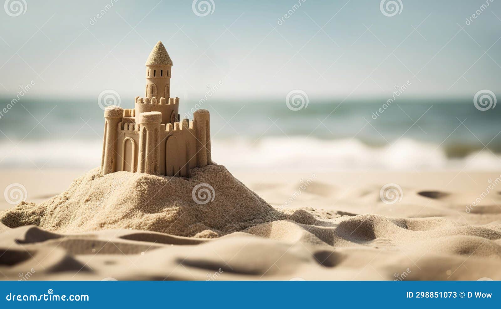 Beach Sand Castle on the Beach. Vacation Concept. Stock Image - Image ...