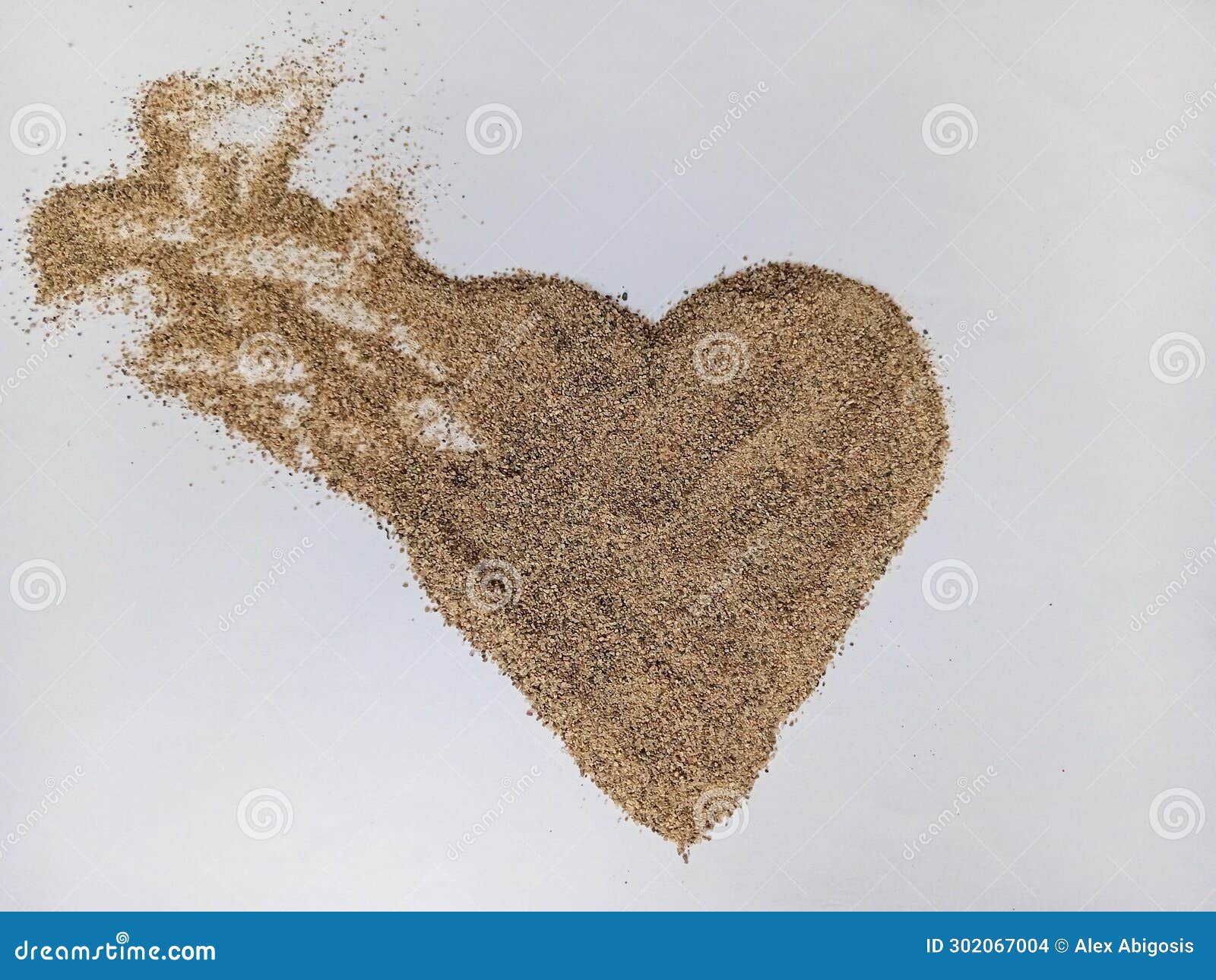 Beach Sand Heart Shape on a White Background Stock Photo - Image of ...