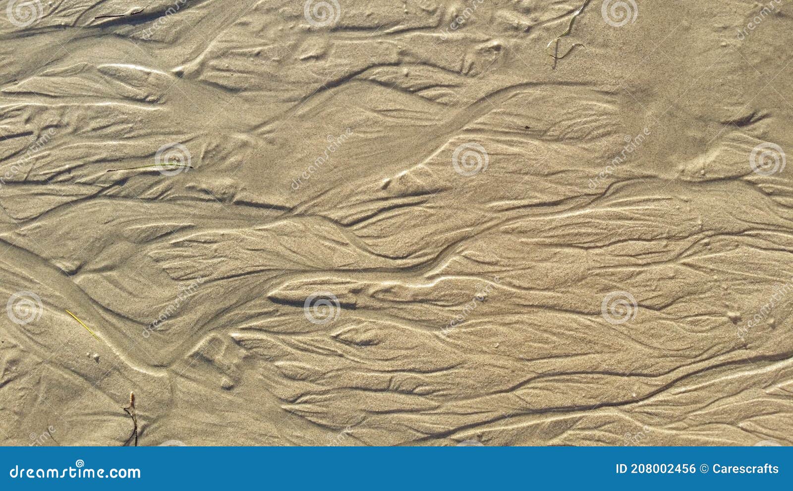 Water Flows through Sand at the Beach Stock Photo - Image of away ...