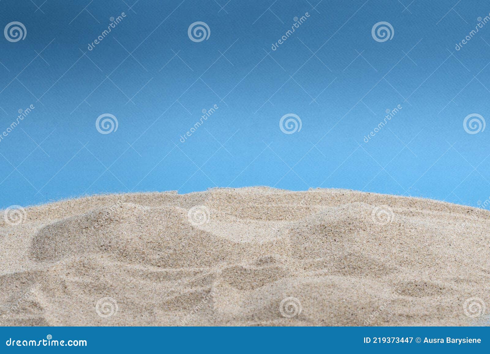 Beach Sand Pile Isolated on Blue Background Stock Image - Image of ...
