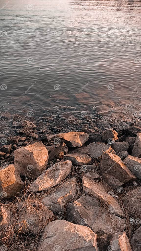 Beach without Sand Beach only Rocks and Water Stock Photo - Image of ...