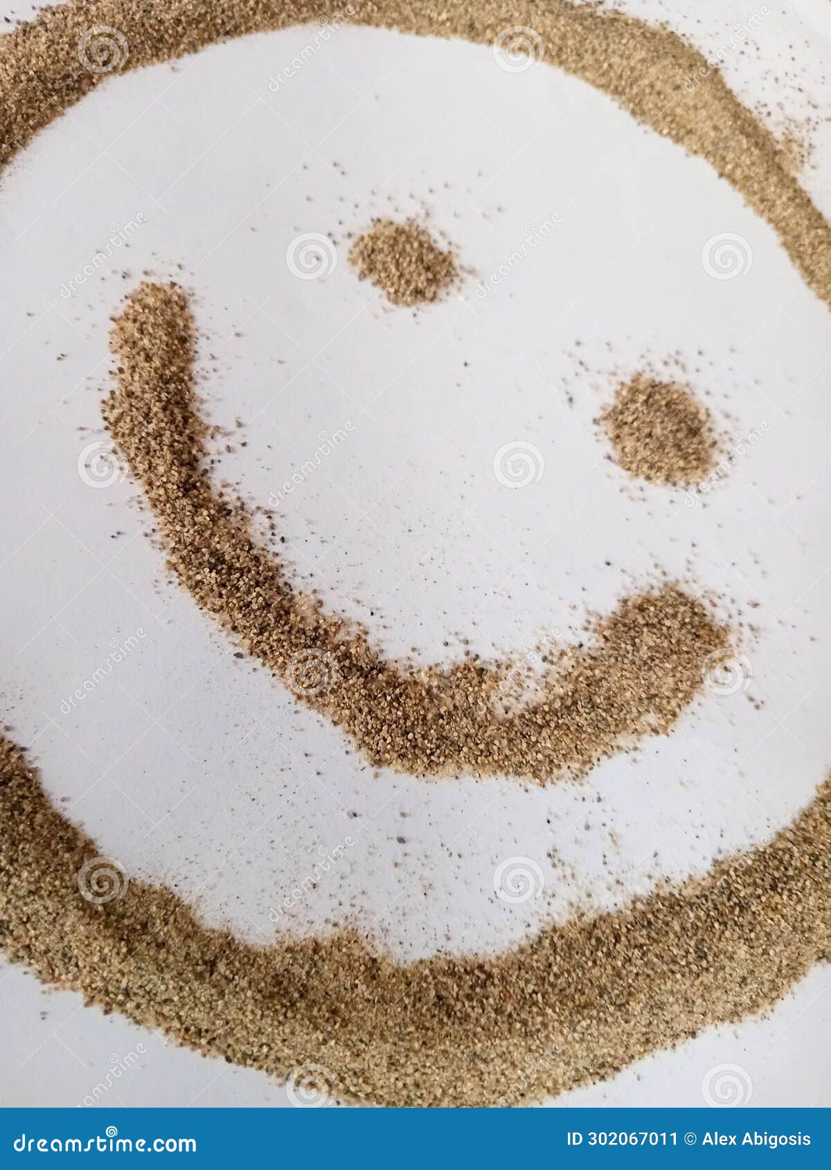 Beach Sand Smiley Face on a White Background Stock Image - Image of ...