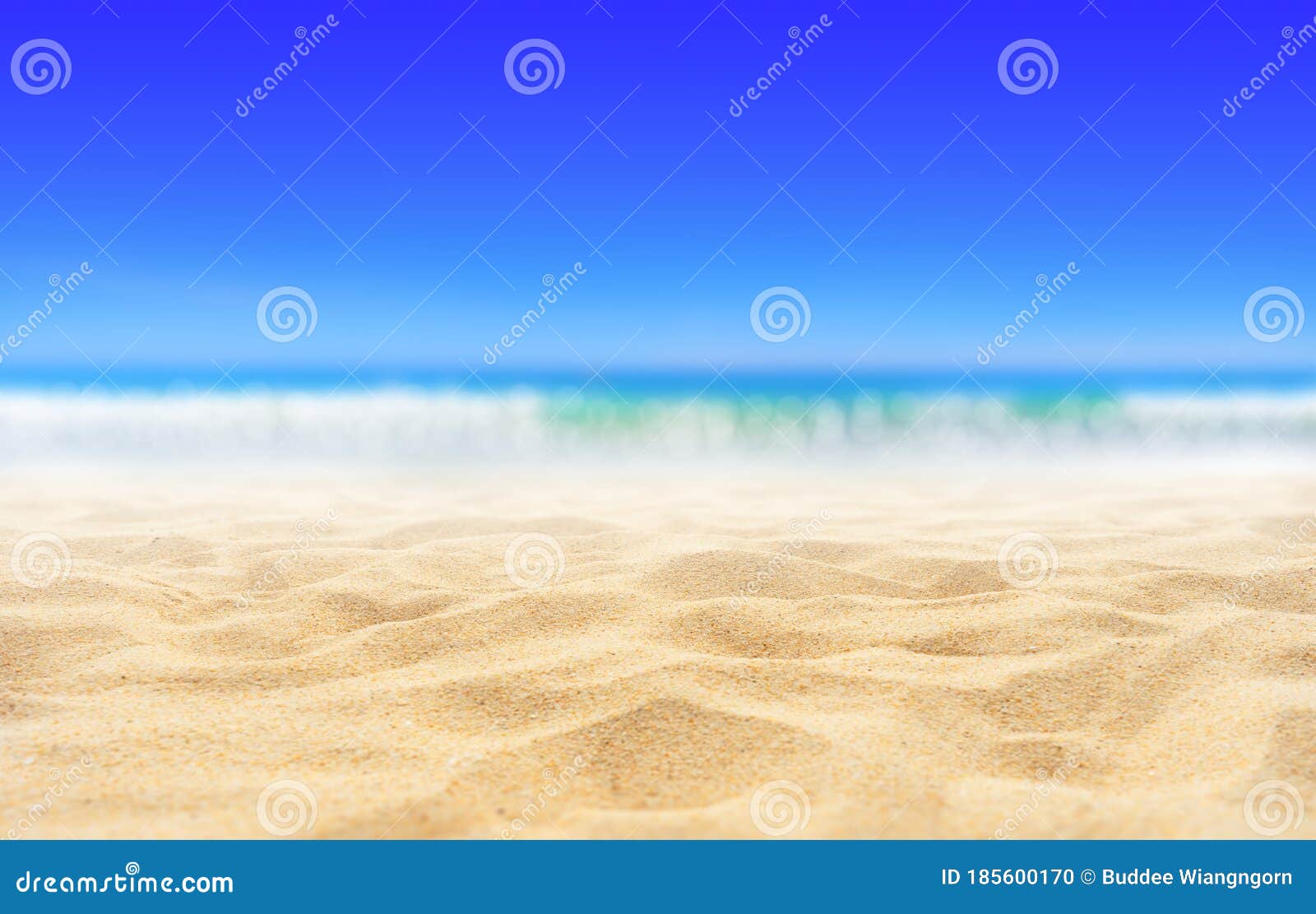 Beach Sand Texture and Blue Sky Background Stock Photo - Image of ...