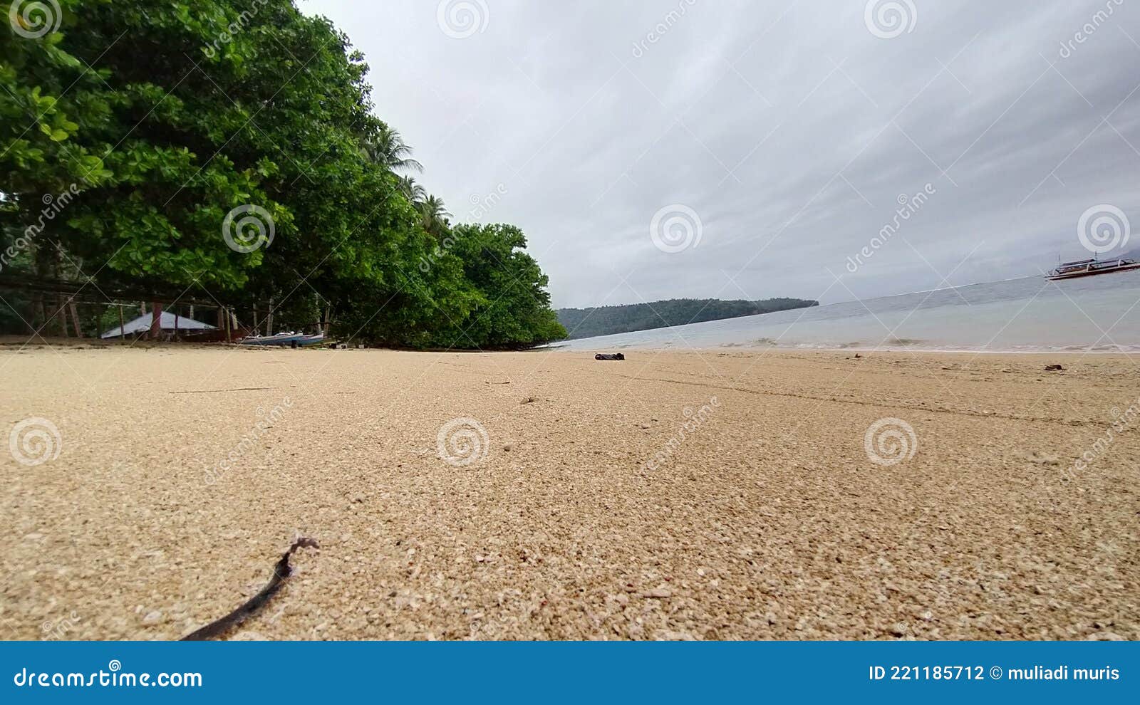 Beach Sand Tree Water Pananuareng Manado 22 December 2020 Stock Photo ...