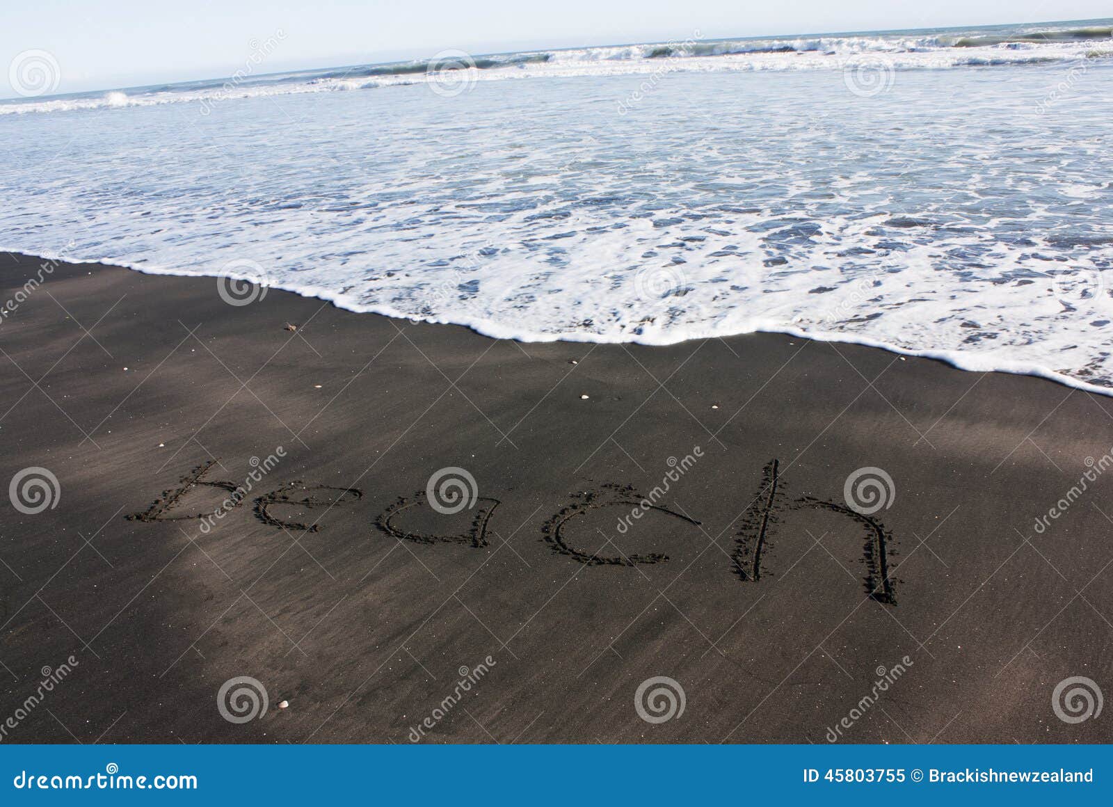 Beach sand writing stock image. Image of summer, tide - 45803755