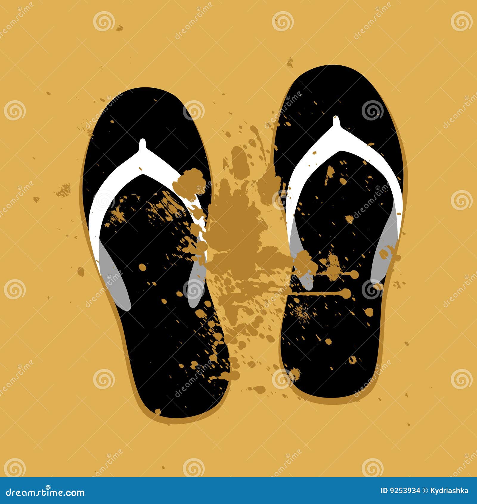 Beach sandals on sand stock vector. Illustration of shoe - 9253934