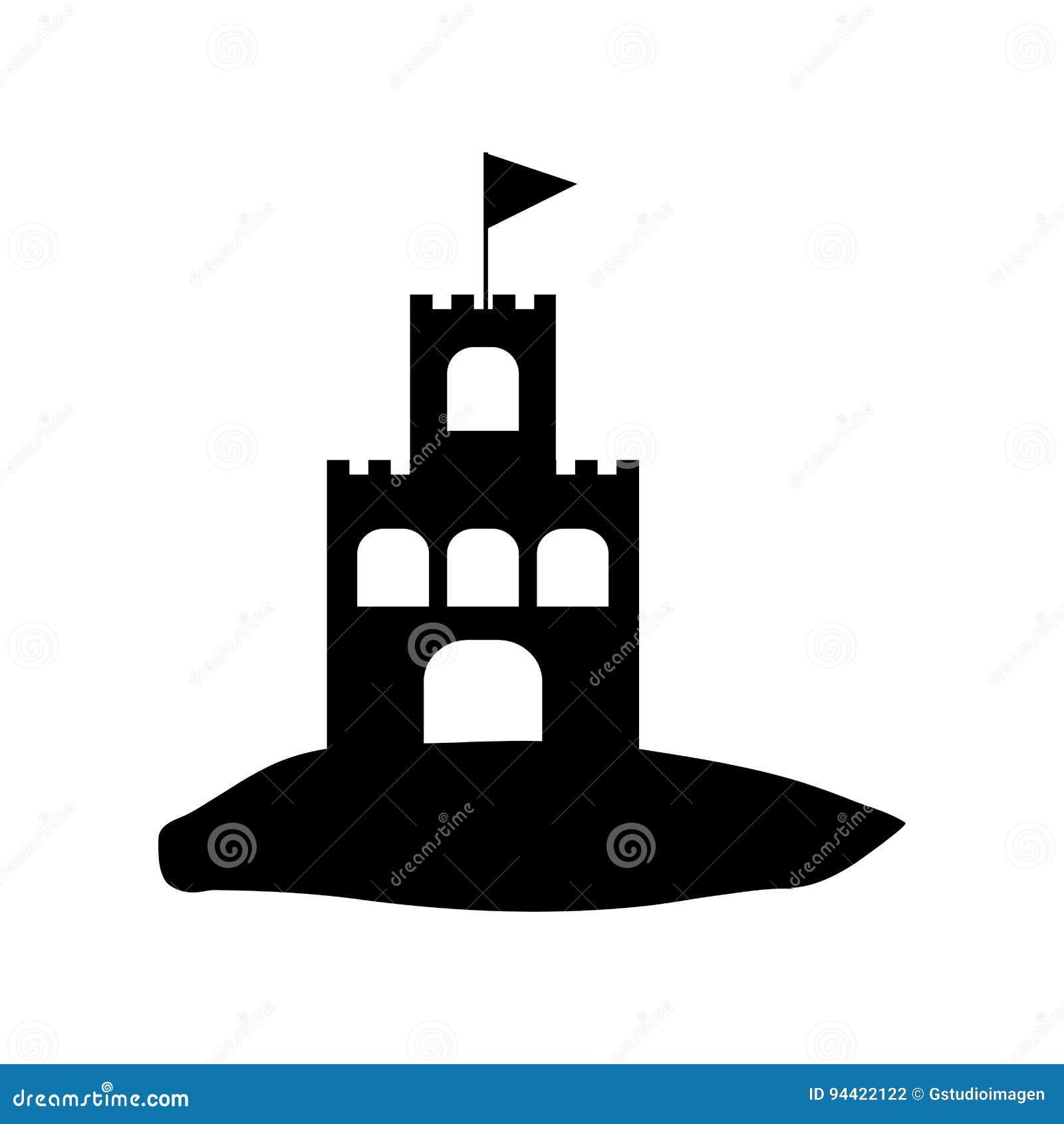 Beach Sandcastle Isolated Icon Stock Vector - Illustration of beach ...