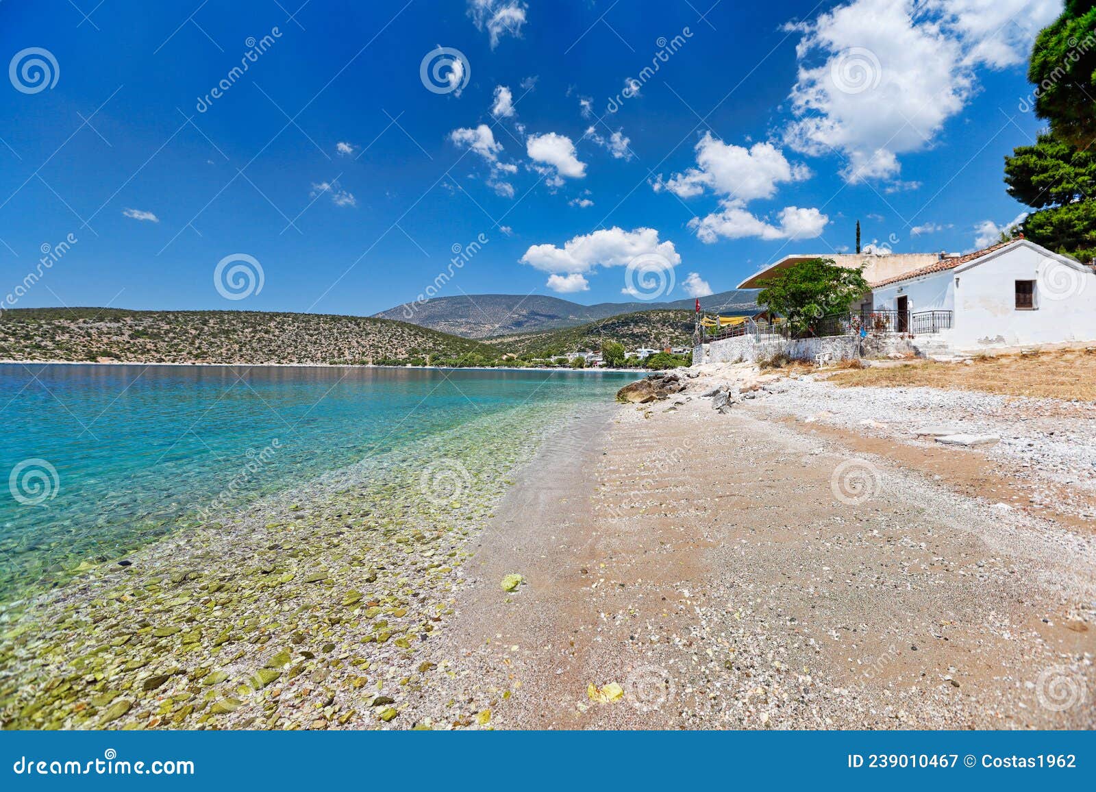 The beach Saranti, Greece stock image. Image of boat - 239010467