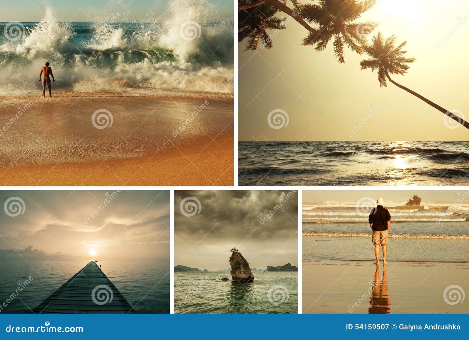 Beach scene collage stock image. Image of jungle, relax - 54159507