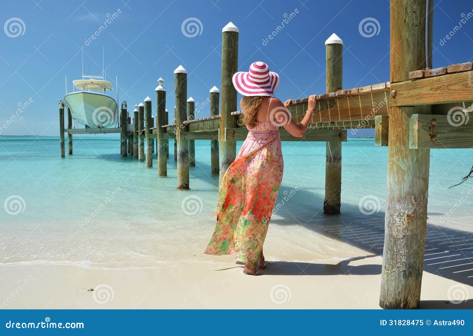 Beach Scene. Exuma, Bahamas Stock Image - Image of ocean, luxurious ...