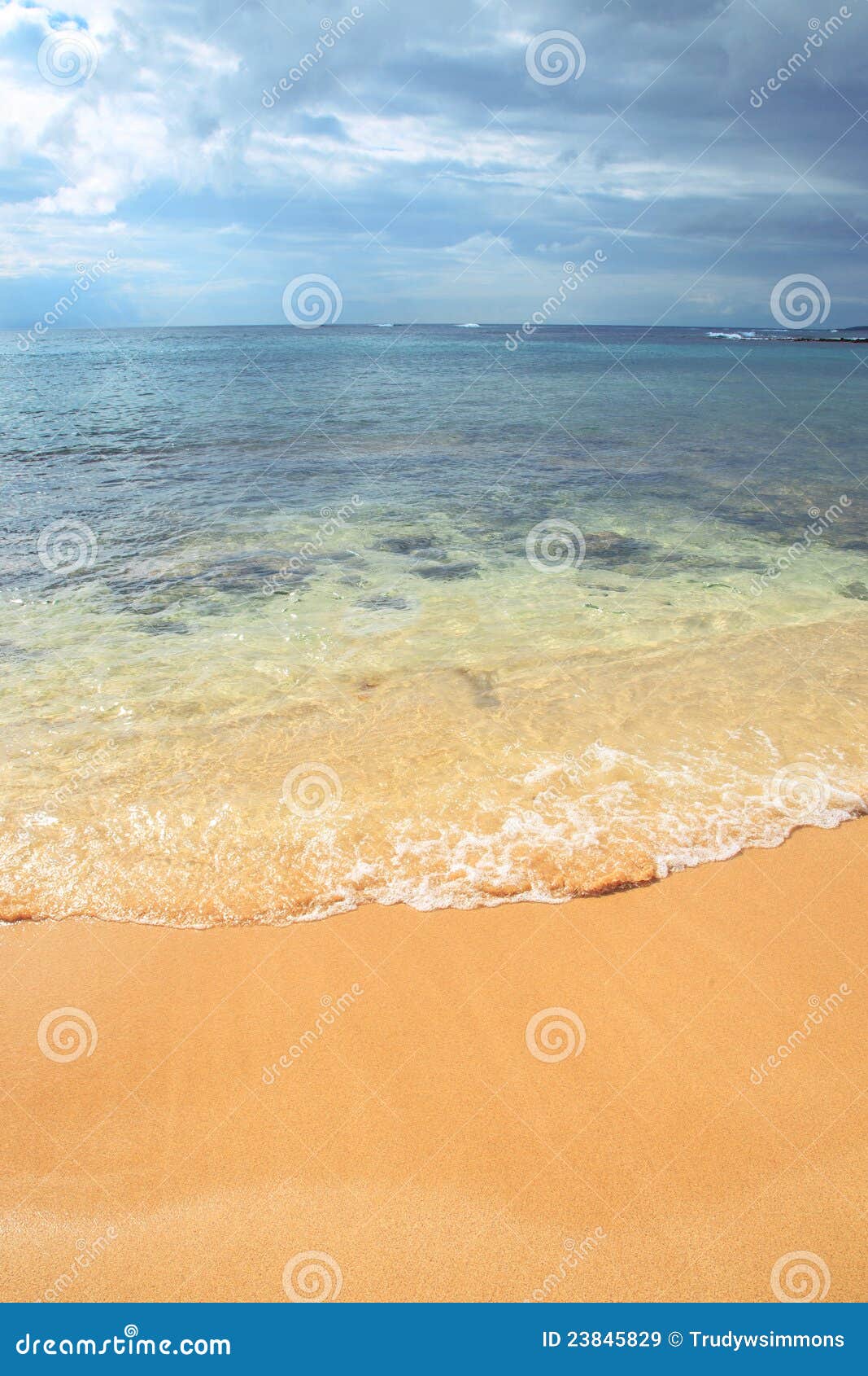 Beach Scene with Golden Sand and Copy Space Stock Image - Image of sand ...