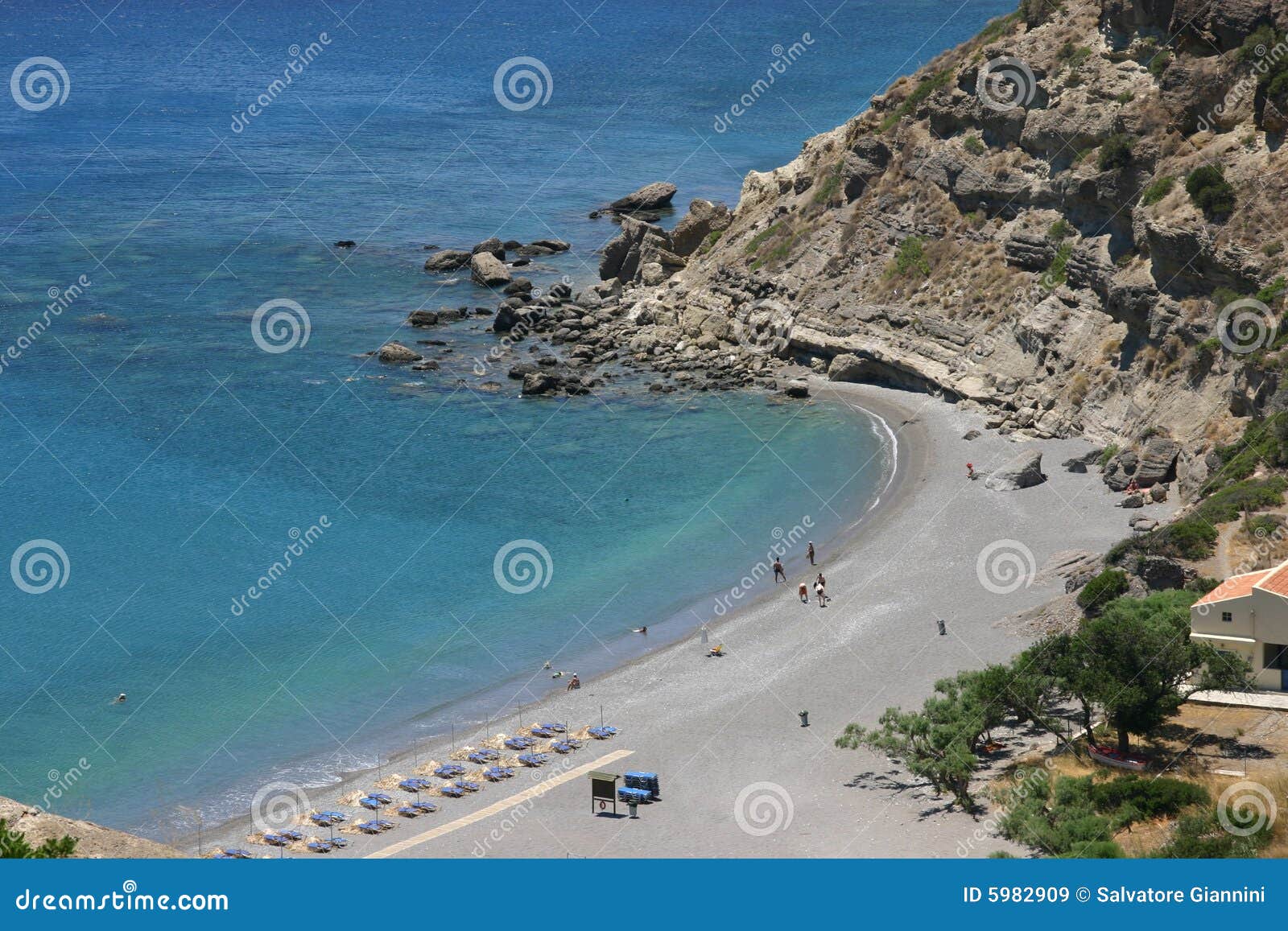 Beach Scene on Island of Crete Stock Image - Image of destination ...