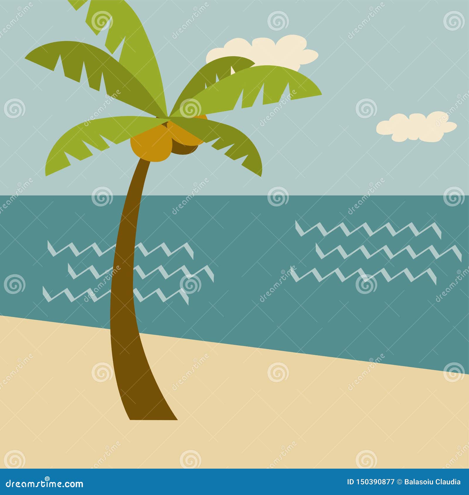Beach Scene. Retro Summer Holiday Poster Stock Illustration ... Beach Scene. Retro Summer Holiday Poster Stock Illustration ...