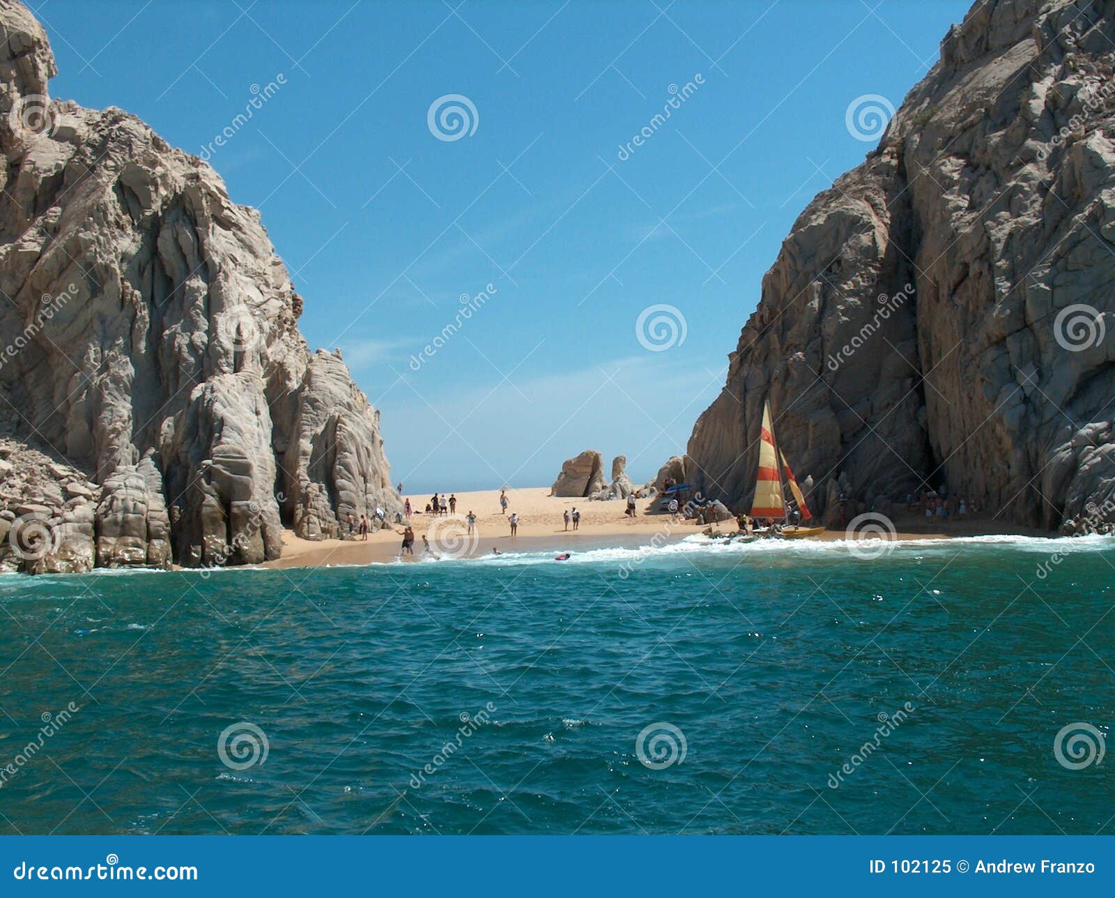Beach Scene with Rocks stock image. Image of nature, beach - 102125