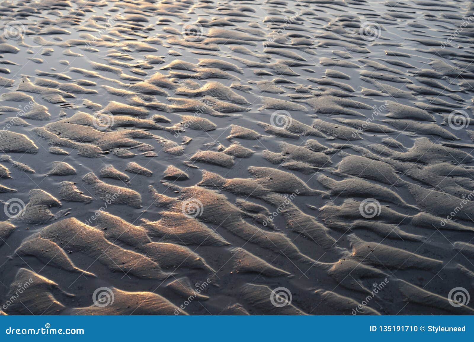 Beach Scene with Sand Ripples Stock Photo - Image of holiday, relax ...