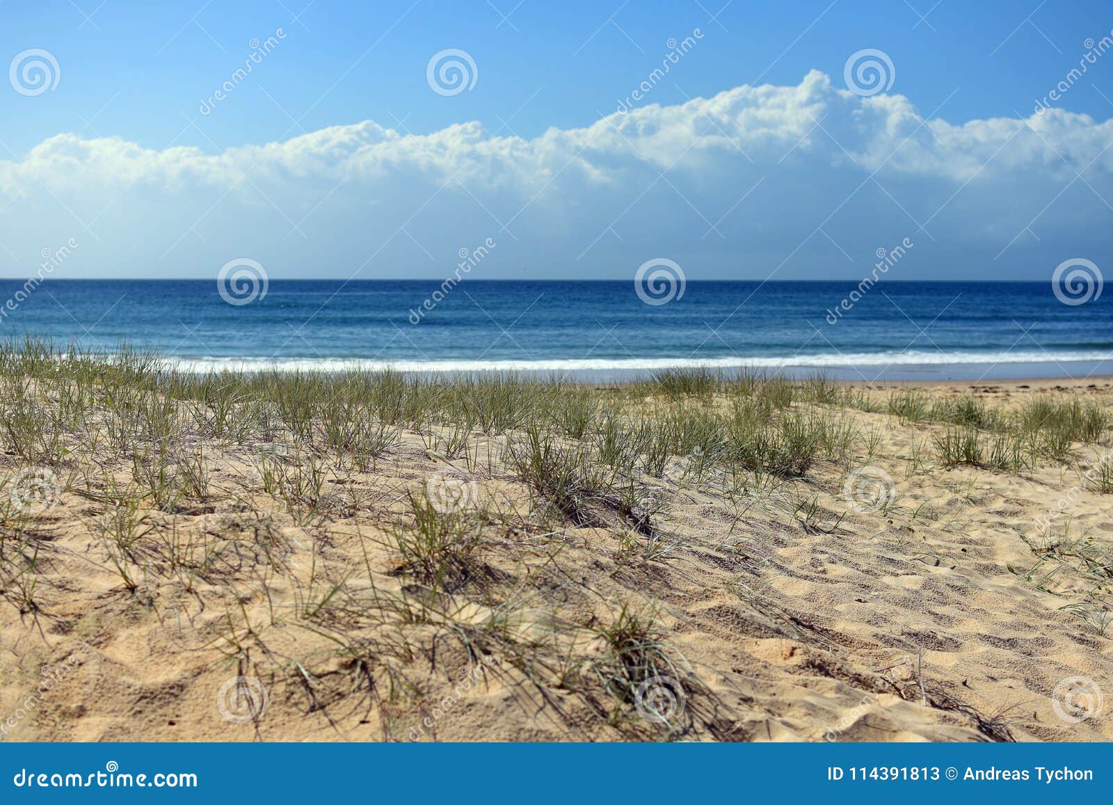Sand Dune Foreground Beach Scene Stock Image - Image of summer, horizon ...