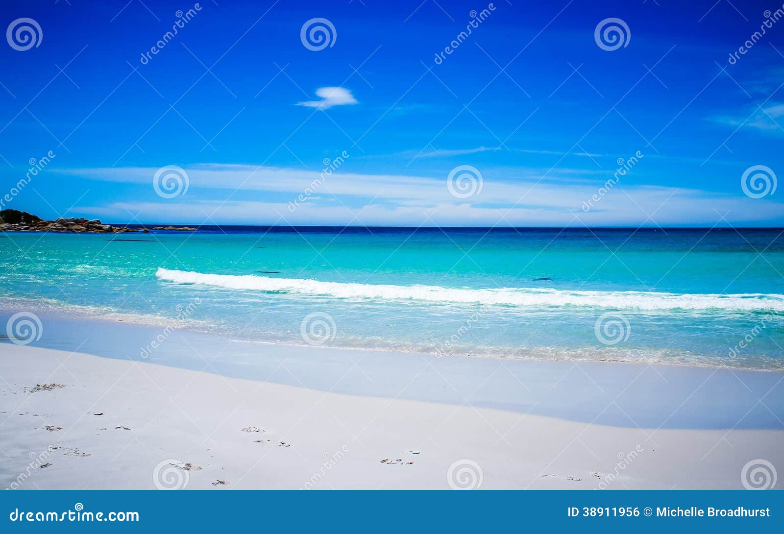 Beach Scene with White Sand and Turquoise Water Stock Photo - Image of ...