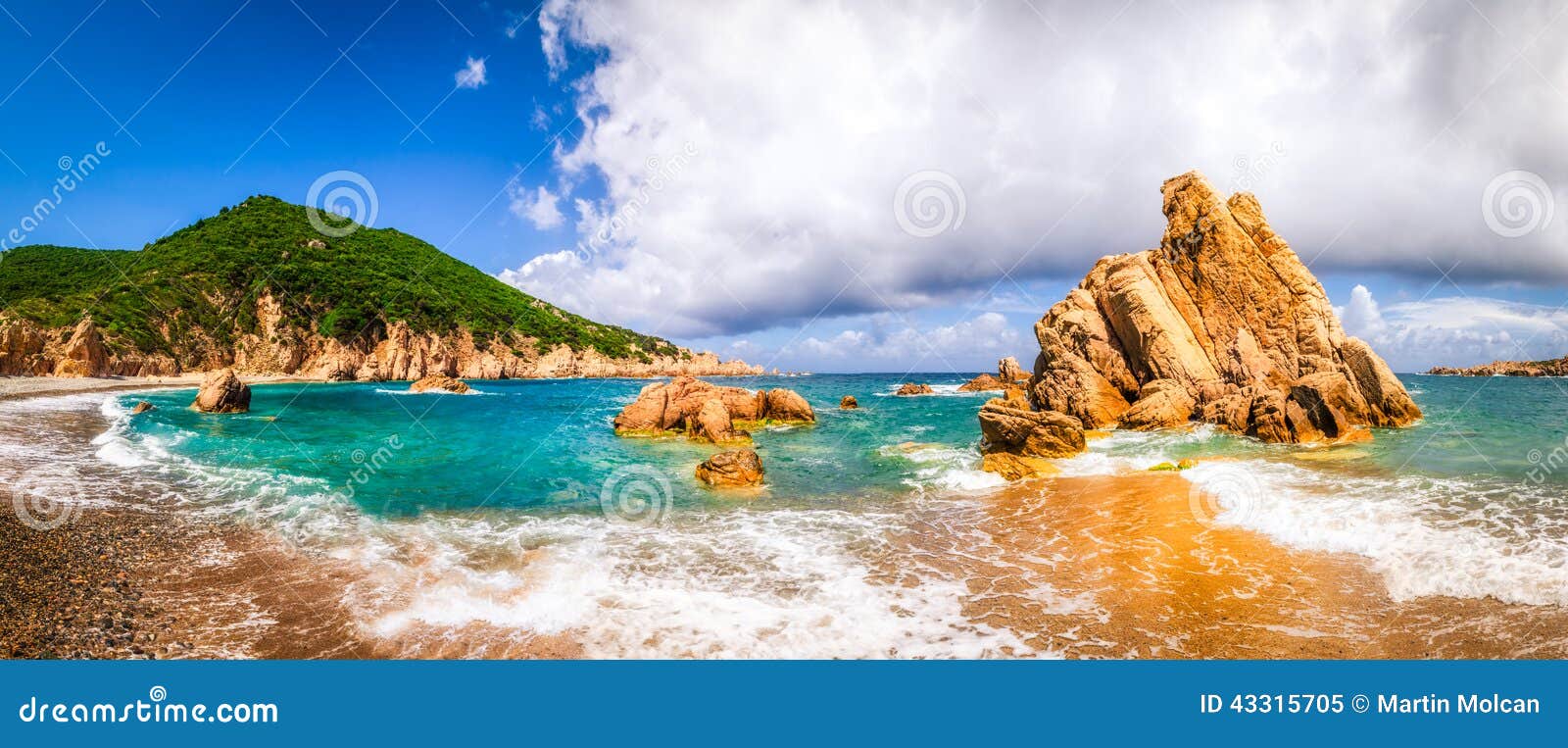 Beach Scenic Panoramic View in Costa Paradiso, Sardinia Stock Image ...