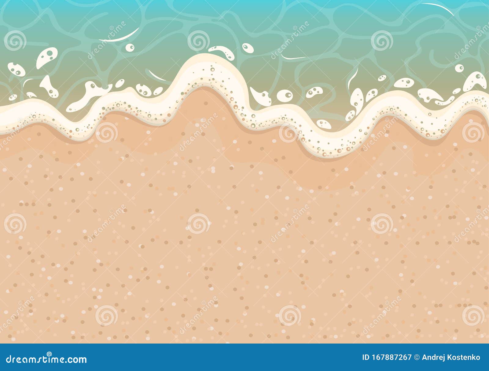 The Beach and the Sea. Sand Water Wave and Bubbles are a Great Design ...