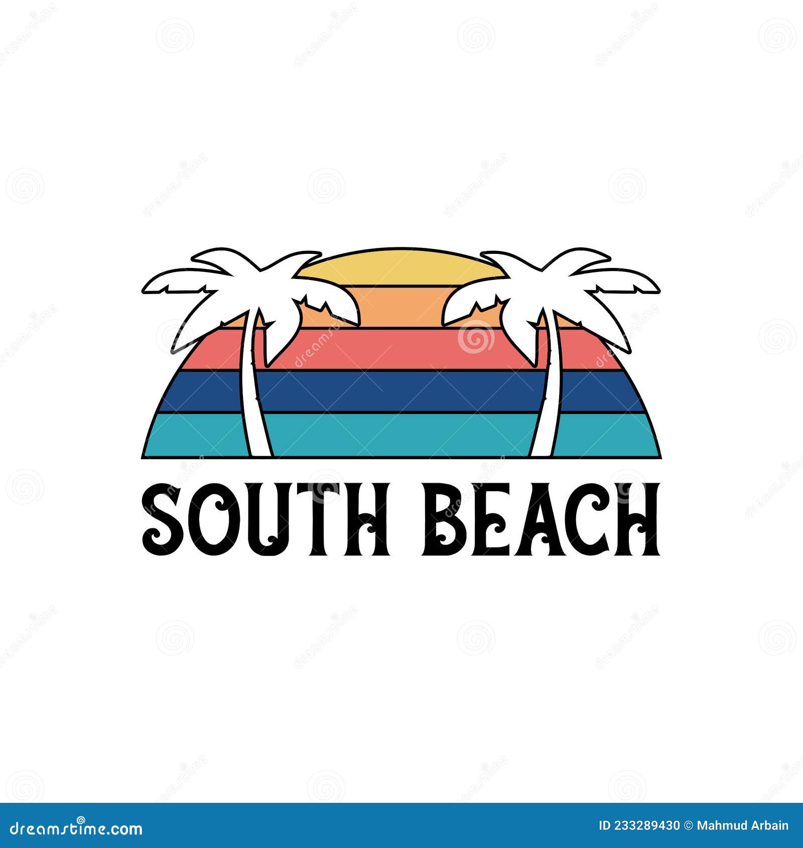 Beach, Sea Logo Design Vector Illustration Stock Illustration ...