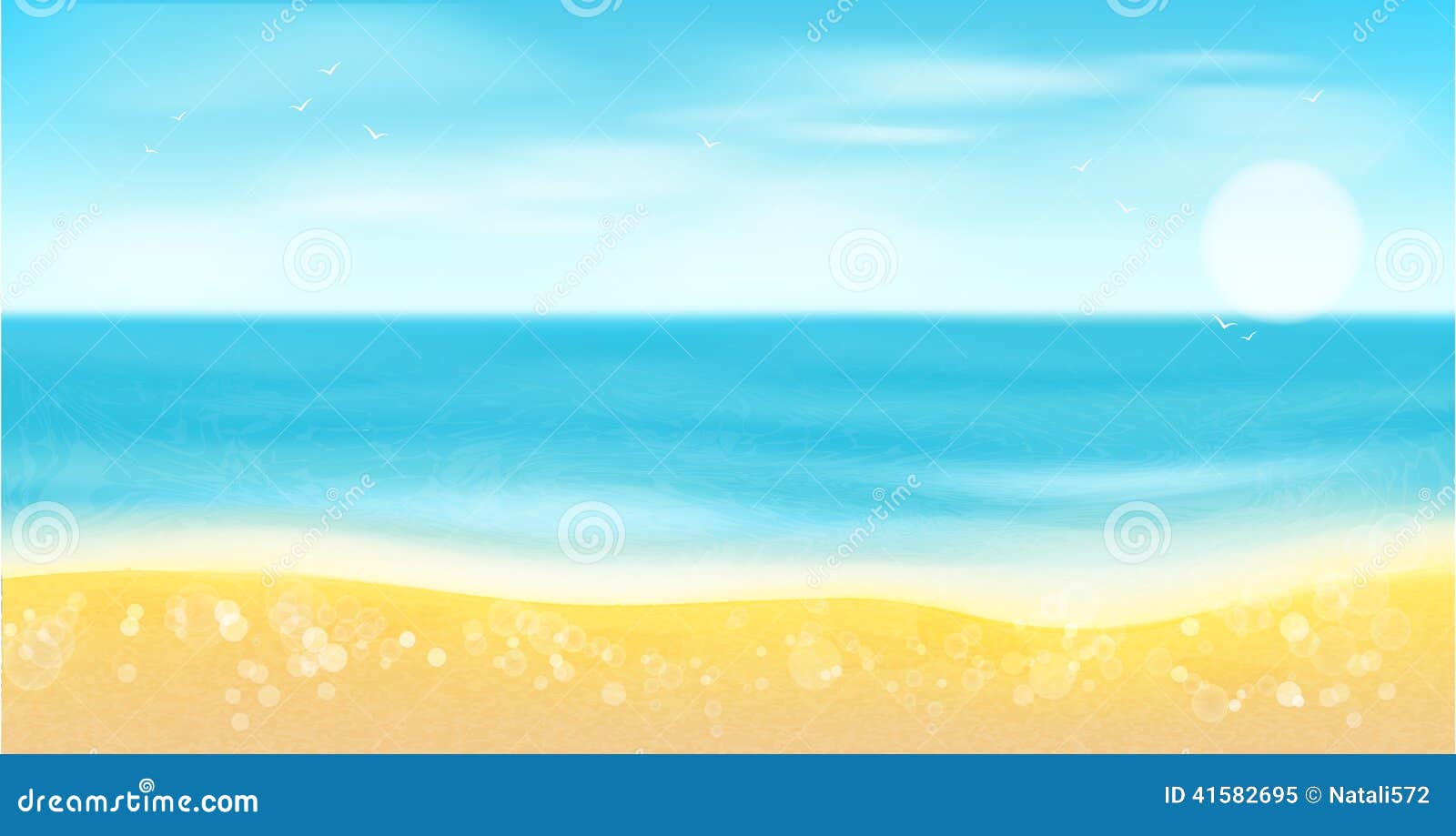 Beach, Sea,sand and Sun.Summer Background. Stock Vector - Illustration ...