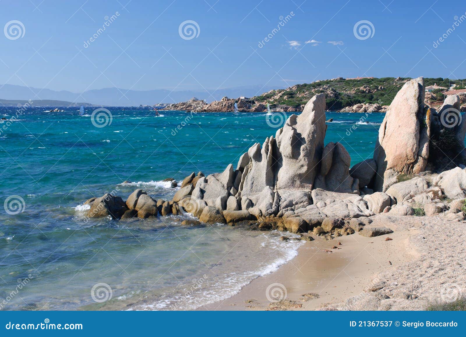 Beach and Sea in Sardinia stock image. Image of rocks - 21367537
