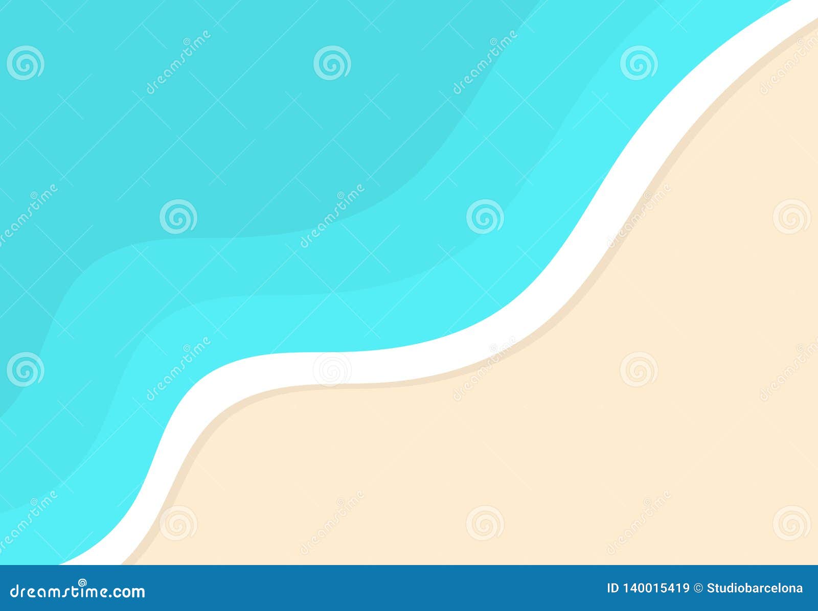 The Beach and Sea Wave Top View Stock Vector - Illustration of tropical ...