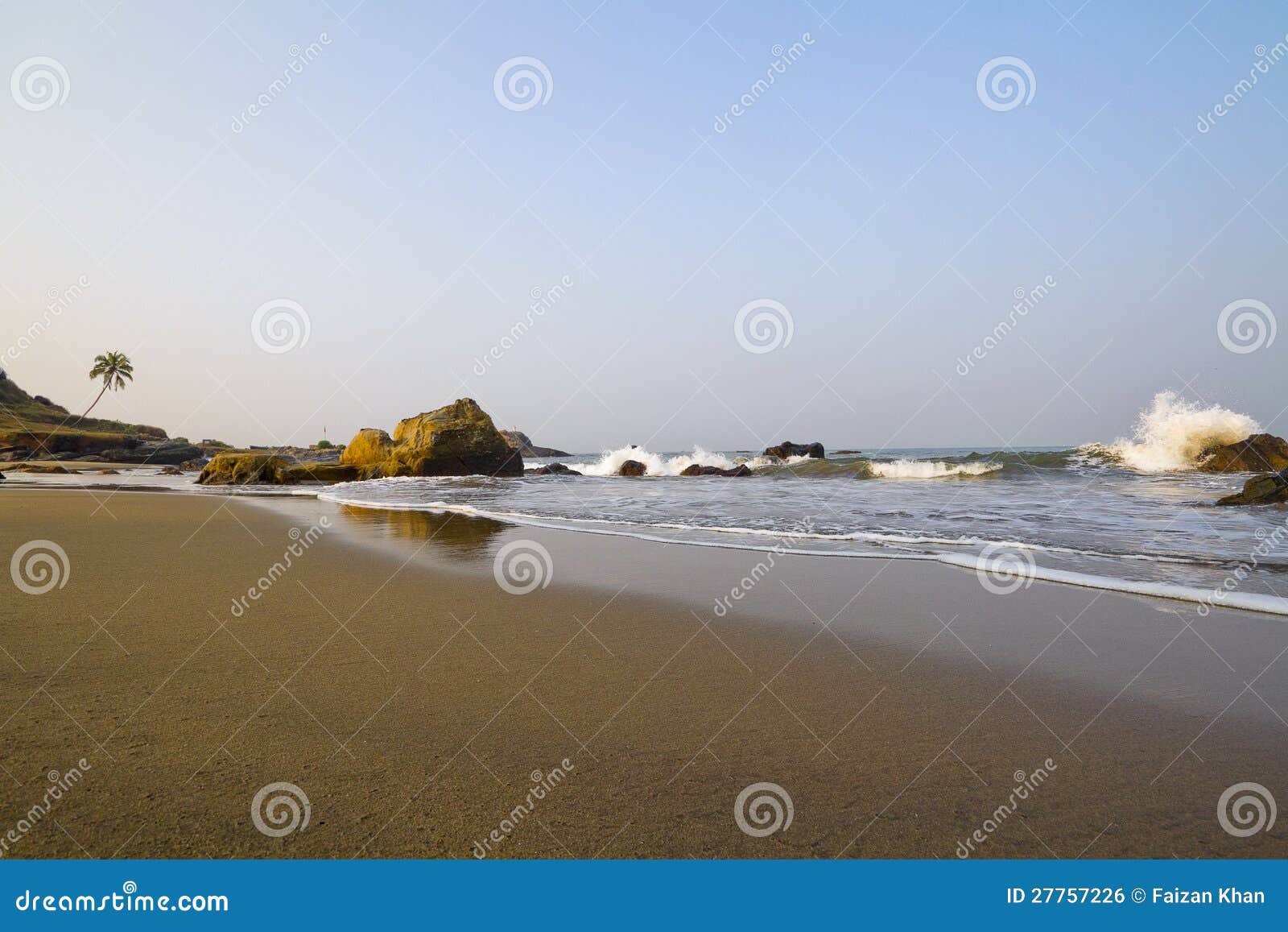 Beach and Sea Waves in Goa stock photo. Image of summer - 27757226