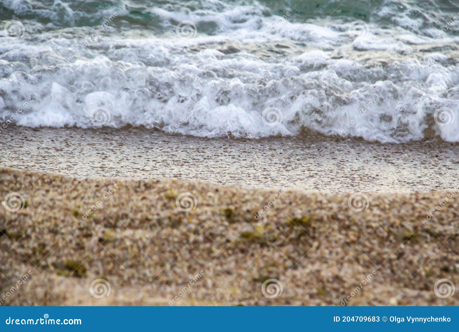 The Beach with Sea Waves Running on the Sand. Beautiful View on the ...