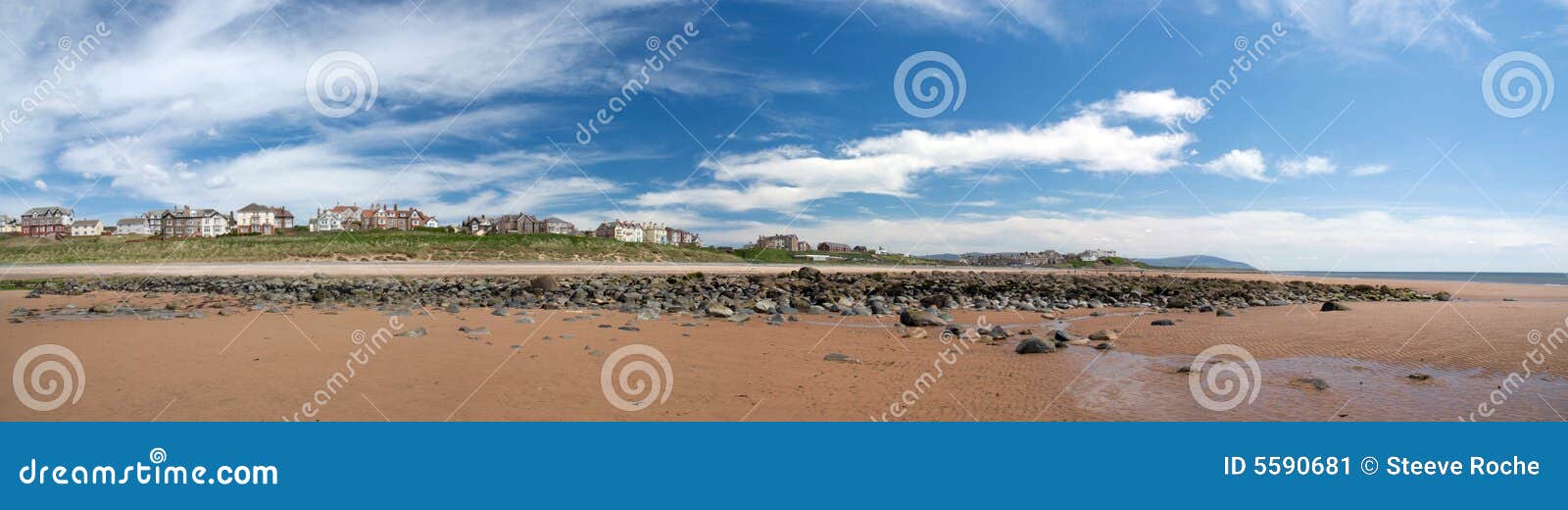 Beach in Seascale, Cumbria. England Stock Image - Image of dock ...
