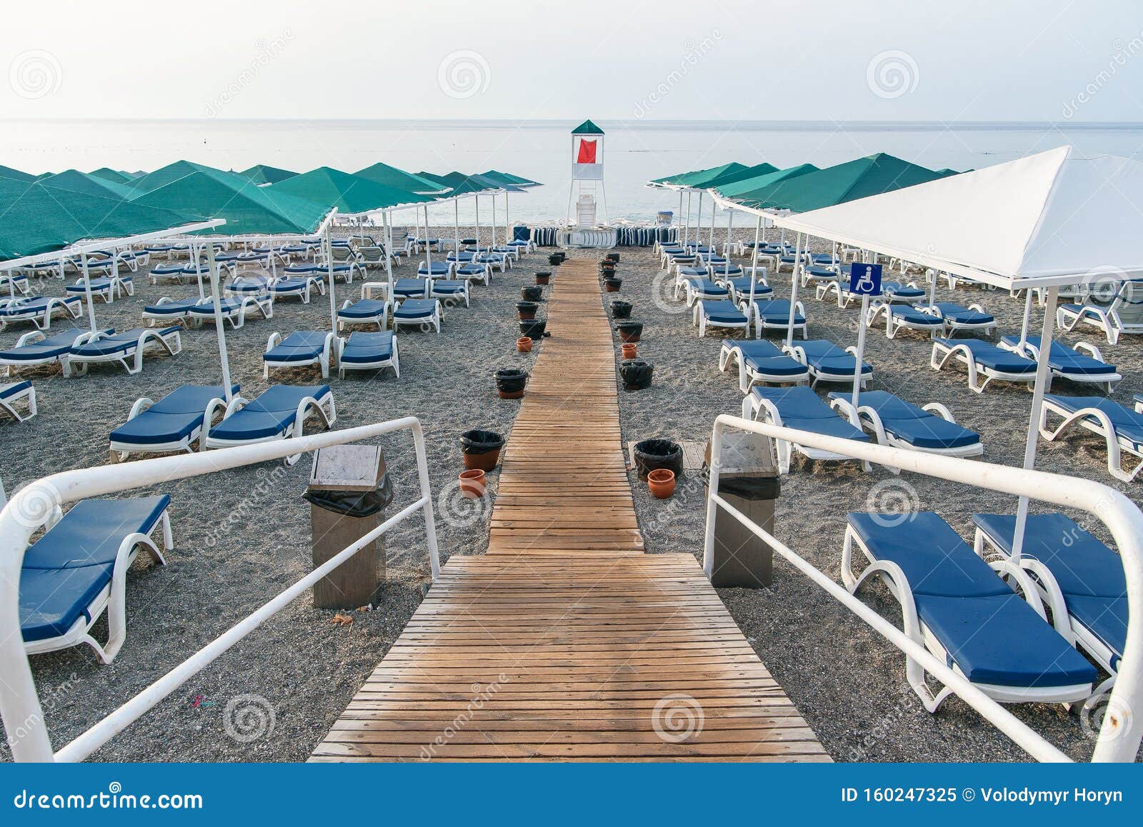 The Beach with a Seating Area for People with Disabilities. Stock Image ...