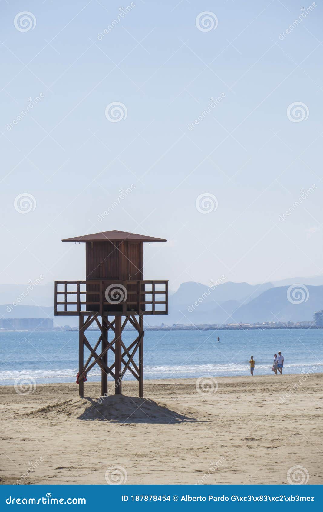 Beach Security Guard Booth on the Cullera Beach Editorial Stock Image ...