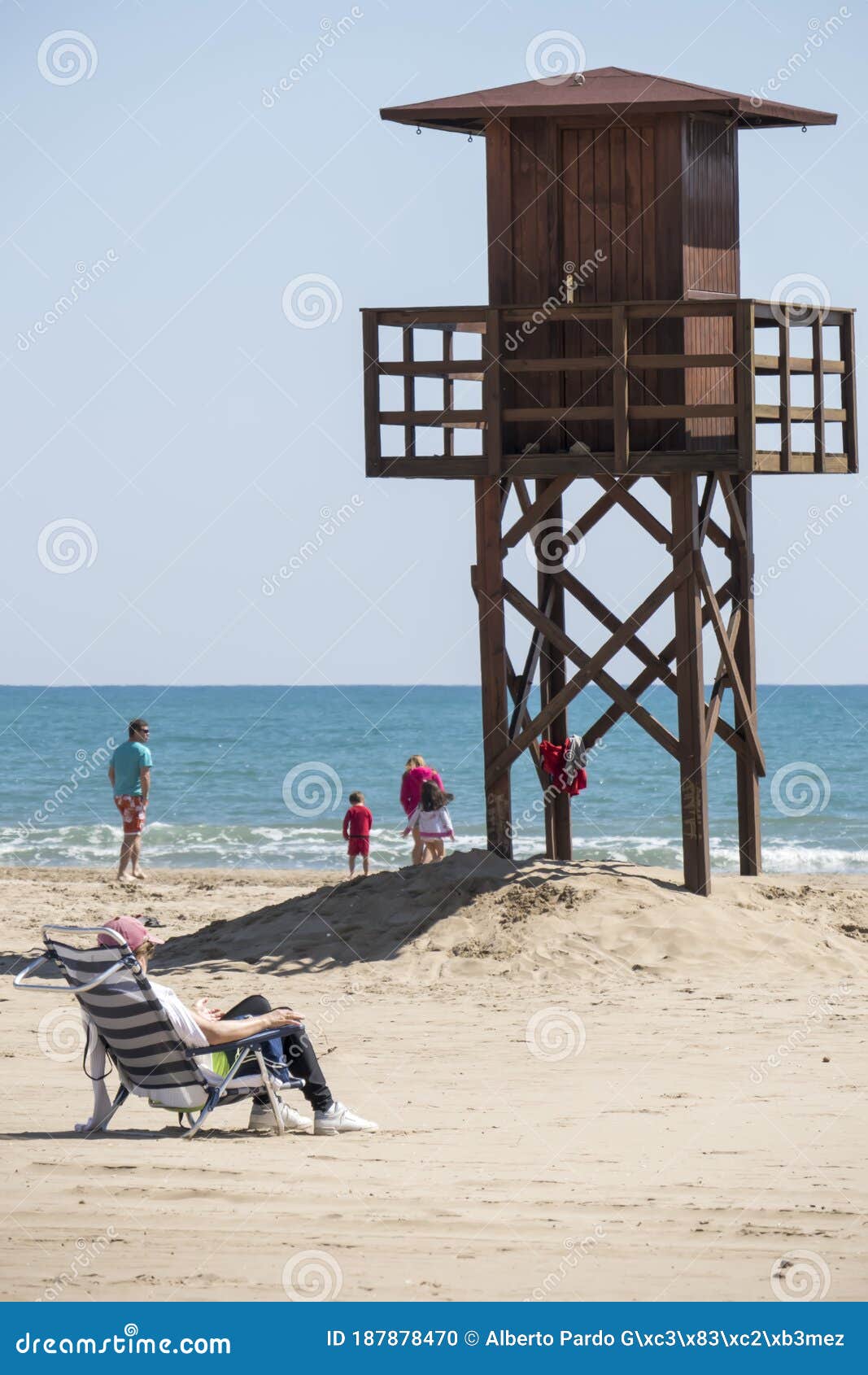 Beach Security Guard Booth on the Cullera Beach Editorial Image - Image ...