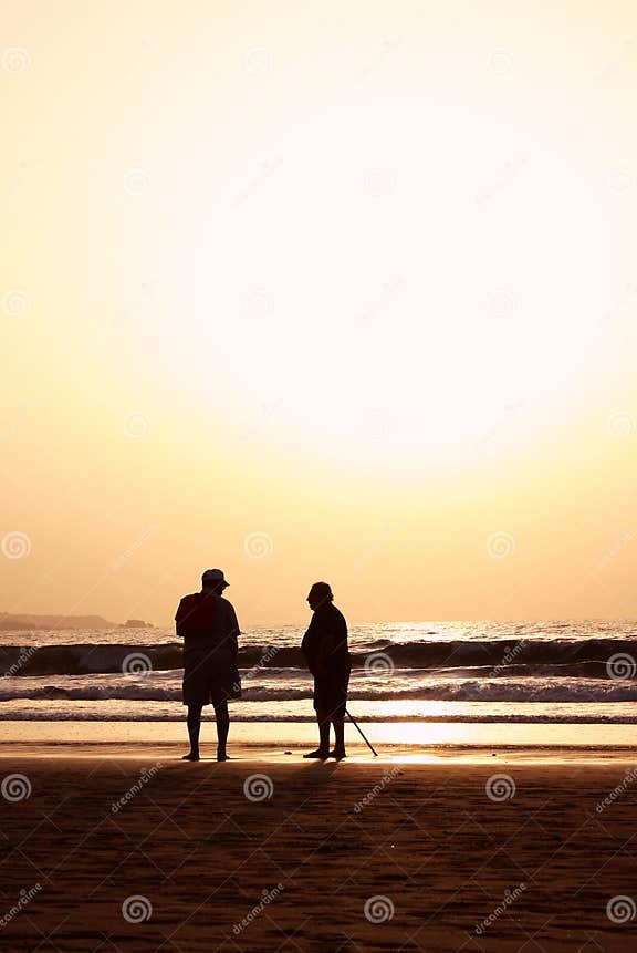Beach Seniors Sunset stock photo. Image of grandfather - 141758