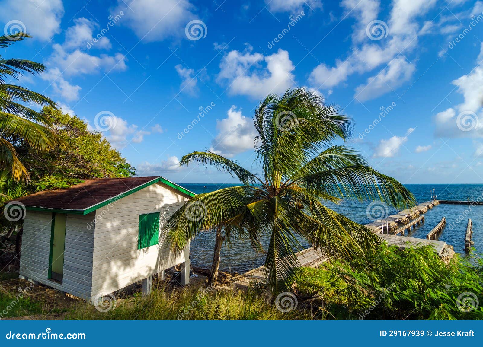 Beach Shack and Sea stock image. Image of travel, providencia - 29167939