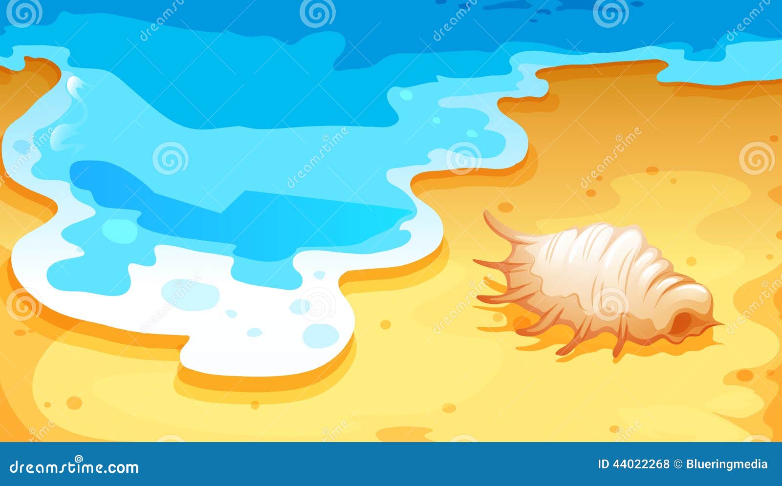 A beach with a shell stock vector. Illustration of particles - 44022268