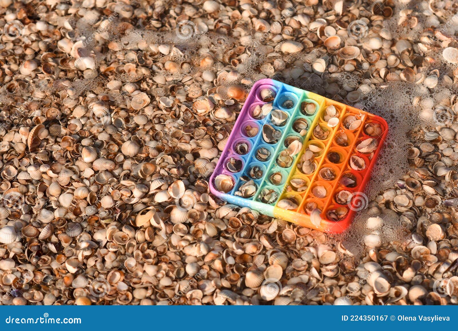 On the Beach with Shells is a Pop it Toy. Stock Image - Image of modern ...