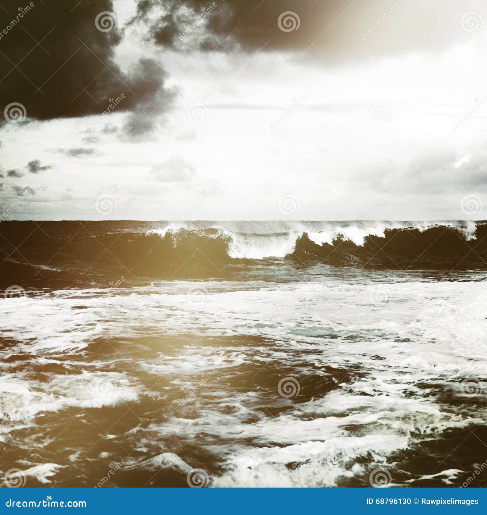 Storm Wave Underwater. Blue Ocean In Underwater. Surfing Barrel Wave ...